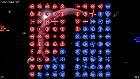 Screenshot of Duæl Invaders (PSP, 2011) - MobyGames