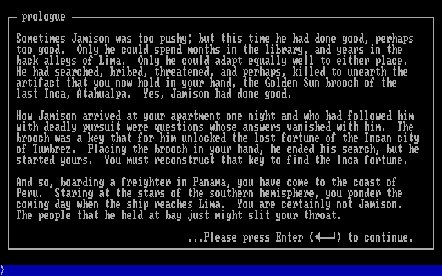 Screenshot of Inca (PC Booter, 1985) - MobyGames Screenshot of Inca (PC Booter, 1985) - MobyGames