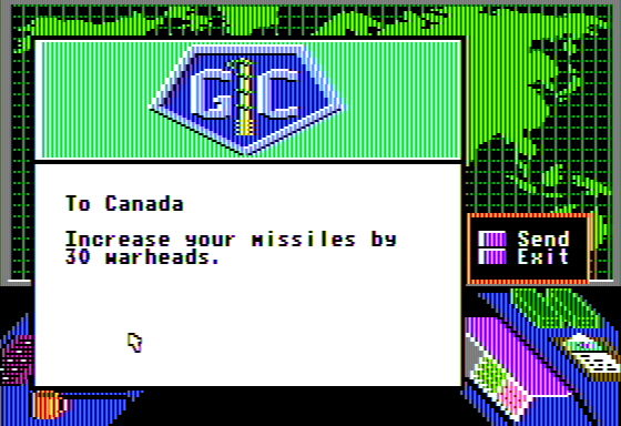 Screenshot of Global Commander (Apple II, 1987) - MobyGames