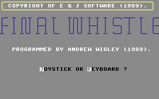Final Whistle (1989) - MobyGames