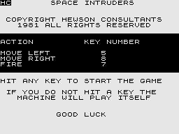 Space Intruders (1981) - MobyGames