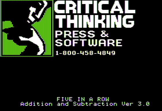 Five in a Row: Addition and Subtraction (1992) - MobyGames