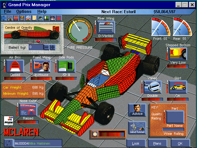Screenshot of Grand Prix Manager (Windows 3.x, 1995) - MobyGames