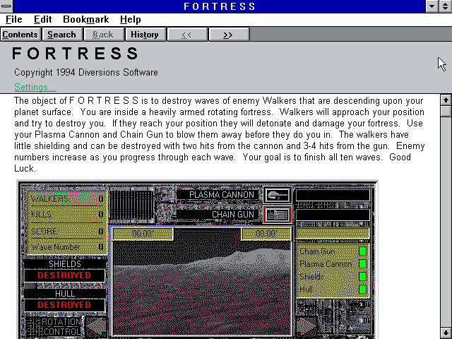 Screenshot of Fortress (Windows 16-bit, 1994) - MobyGames