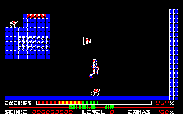 Screenshot of Thexder (PC-88, 1985) - MobyGames