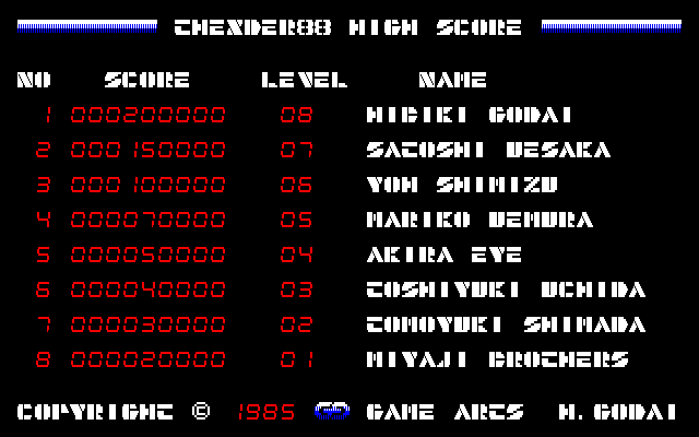 Screenshot of Thexder (PC-88, 1985) - MobyGames