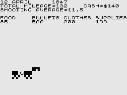 Screenshot of Pioneer Trail (ZX81, 1983) - MobyGames