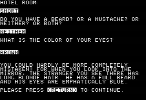 Screenshot of Amnesia (Apple II, 1986) - MobyGames