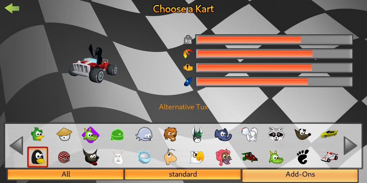 Screenshot of SuperTuxKart: Alternative Tux (Android, 2015) - MobyGames