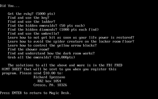 Screenshot of FBI Fred (DOS, 1992) - MobyGames