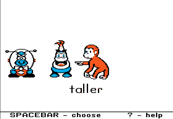 Screenshot of Curious George in Outer Space (Apple II, 1989) - MobyGames