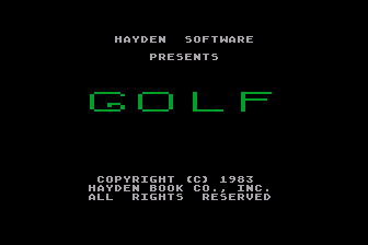 Screenshot of Championship Golf (Atari 8-bit, 1982) - MobyGames
