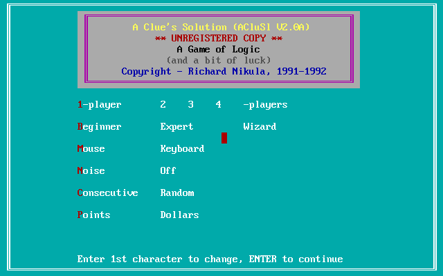 A Clue's Solution (1993) - MobyGames