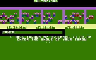 Screenshot of Olympiad (Commodore 16, Plus/4, 1984) - MobyGames