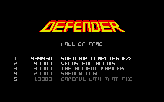 Screenshot of Defender (DOS, 1992) - MobyGames
