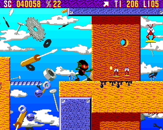 Screenshot of Zool (Amiga, 1992) - MobyGames