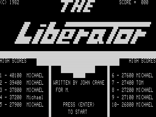 The Liberator (1982) - MobyGames