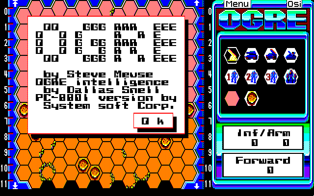 Screenshot of Ogre (PC-88, 1986) - MobyGames