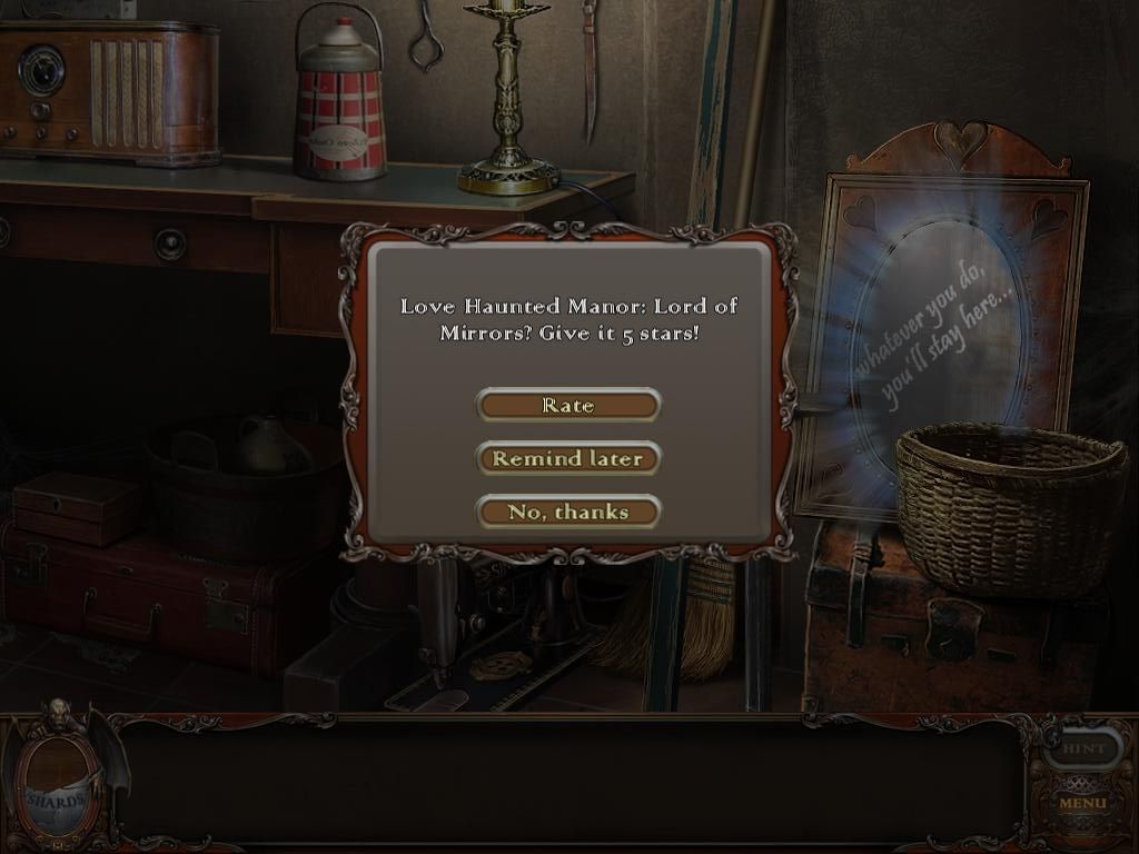 Screenshot of Haunted Manor: Lord of Mirrors (iPad, 2010) - MobyGames