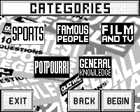 Screenshot of Quiz Wiz: Cyber Trivia (Game.Com, 1996) - MobyGames