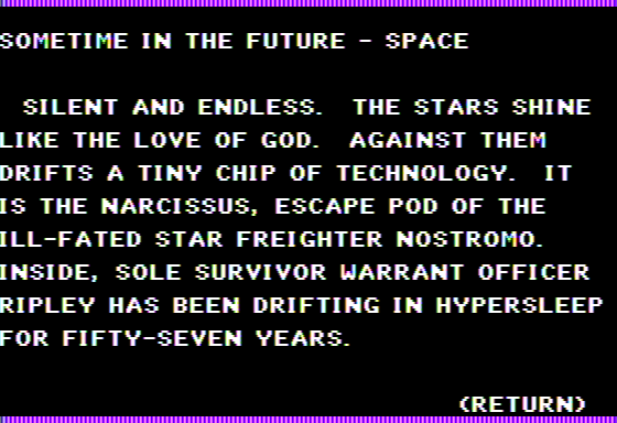 Screenshot of Aliens: The Computer Game (Apple II, 1986) - MobyGames