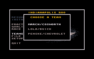 Screenshot of Indianapolis 500: The Simulation (DOS, 1989) - MobyGames
