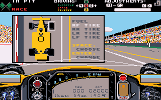 Screenshot of Indianapolis 500: The Simulation (DOS, 1989) - MobyGames