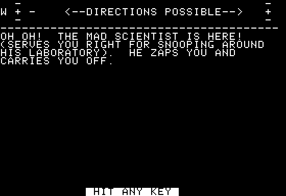 Screenshot of Mad Scientist (Apple II, 1980) - MobyGames