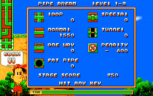 Screenshot of Pipe Dream (PC-98, 1989) - MobyGames