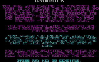 Screenshot of Monuments of Mars (DOS, 1991) - MobyGames