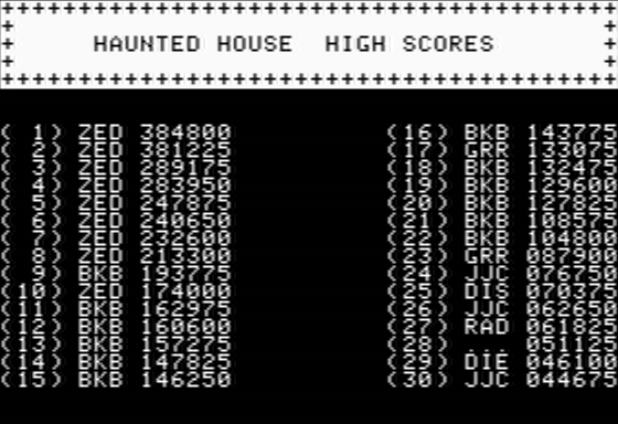 Screenshot of Haunted House (Apple II, 1985) - MobyGames