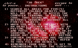 Screenshot of 3D Trek (DOS, 1992) - MobyGames