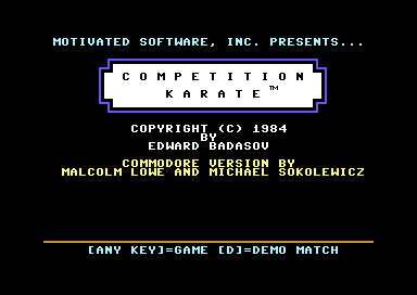 Screenshot of Competition Karate (Commodore 64, 1984) - MobyGames