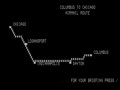 Screenshot of Airmail Pilot (TRS-80, 1979) - MobyGames