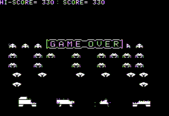 Screenshot of Micro Invaders (Apple II, 1979) - MobyGames
