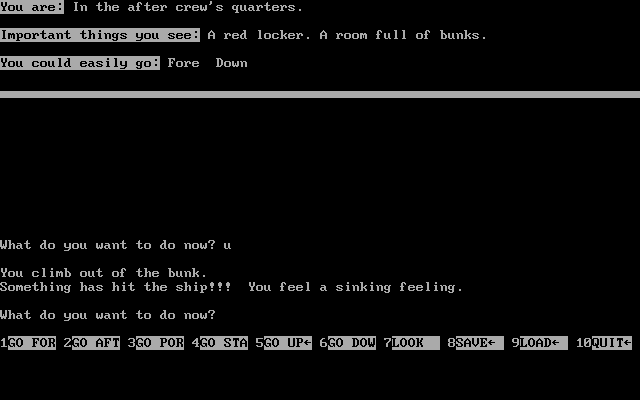 Screenshot of Nuclear Submarine Adventure (DOS, 1982) - MobyGames