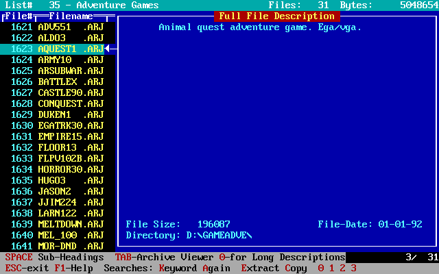 Screenshot of Minerva II Shareware CD Rom (DOS, 1994) - MobyGames