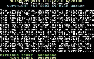 Screenshot of Creators Revenge (Commodore 64, 1983) - MobyGames