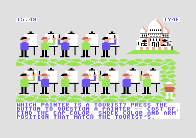 Screenshot of Passport to Paris (Commodore 64, 1984) - MobyGames