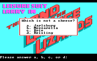Screenshot of Leisure Suit Larry in the Land of the Lounge Lizards (DOS ...