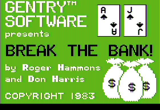 Break the Bank! (1983) - MobyGames