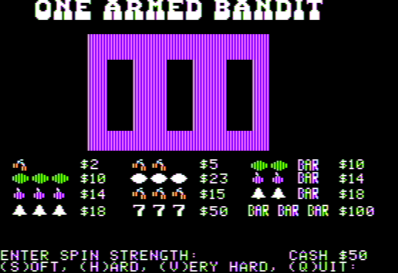 Screenshot of Championship Gambler (Apple II, 1985) - MobyGames