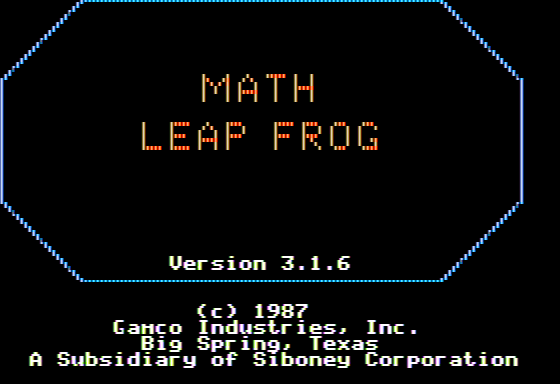Math Leap Frog (1987) - MobyGames