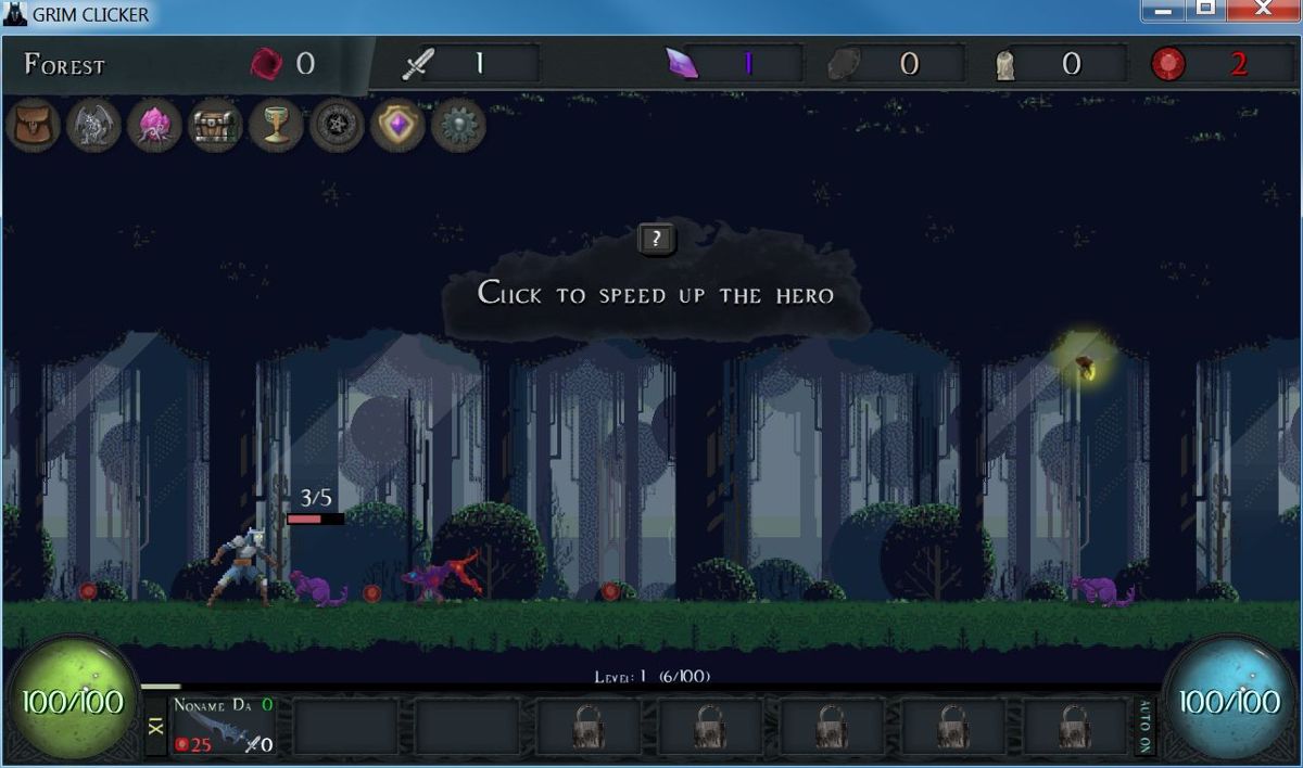 Screenshot of Grim Clicker (Windows, 2020) - MobyGames
