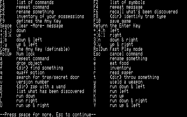 Screenshot of Rogue (PC-88, 1980) - MobyGames