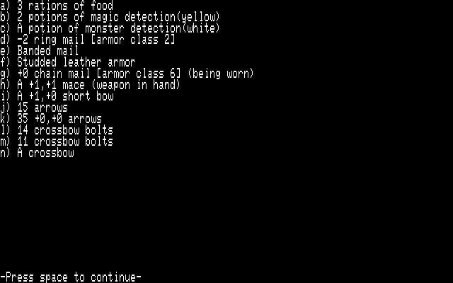 Screenshot of Rogue (PC-88, 1980) - MobyGames