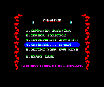 Screenshot of Firelord (ZX Spectrum, 1986) - MobyGames