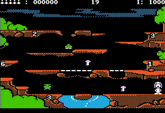 Screenshot of Snoopy to the Rescue (Apple II, 1984) - MobyGames