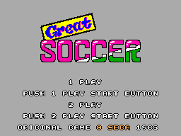 Screenshot of Great Soccer (SEGA Master System, 1985) - MobyGames