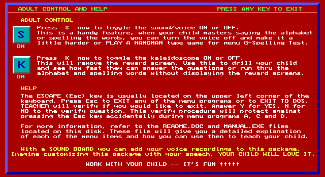 Screenshot of ABC-Talk (DOS, 1993) - MobyGames